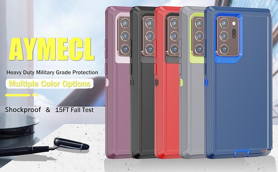 AYMECL for Note 20 Ultra Case,Samsung Note 20 Ultra Case,[Military Grade] 3 in 1 Heavy Duty Full ...