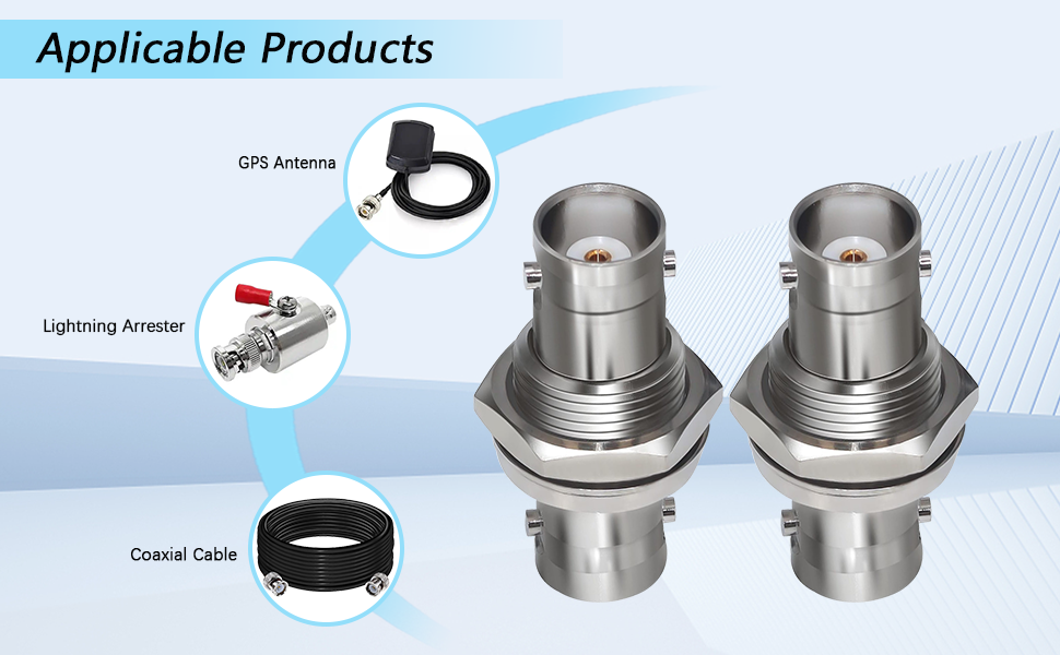 TUOLNK BNC Female Bulkhead Connector BNC Female to BNC Female Panel Mount Coax Adapter for CCTV ...