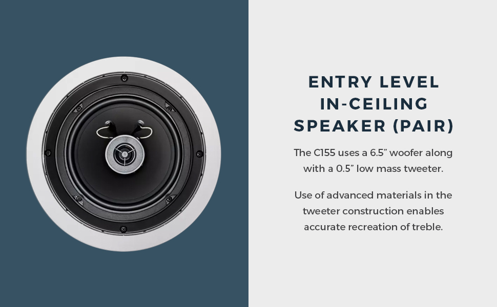 Cambridge Audio C155 - Pair of In-Ceiling Speakers for Music or Home Cinema Systems with ...