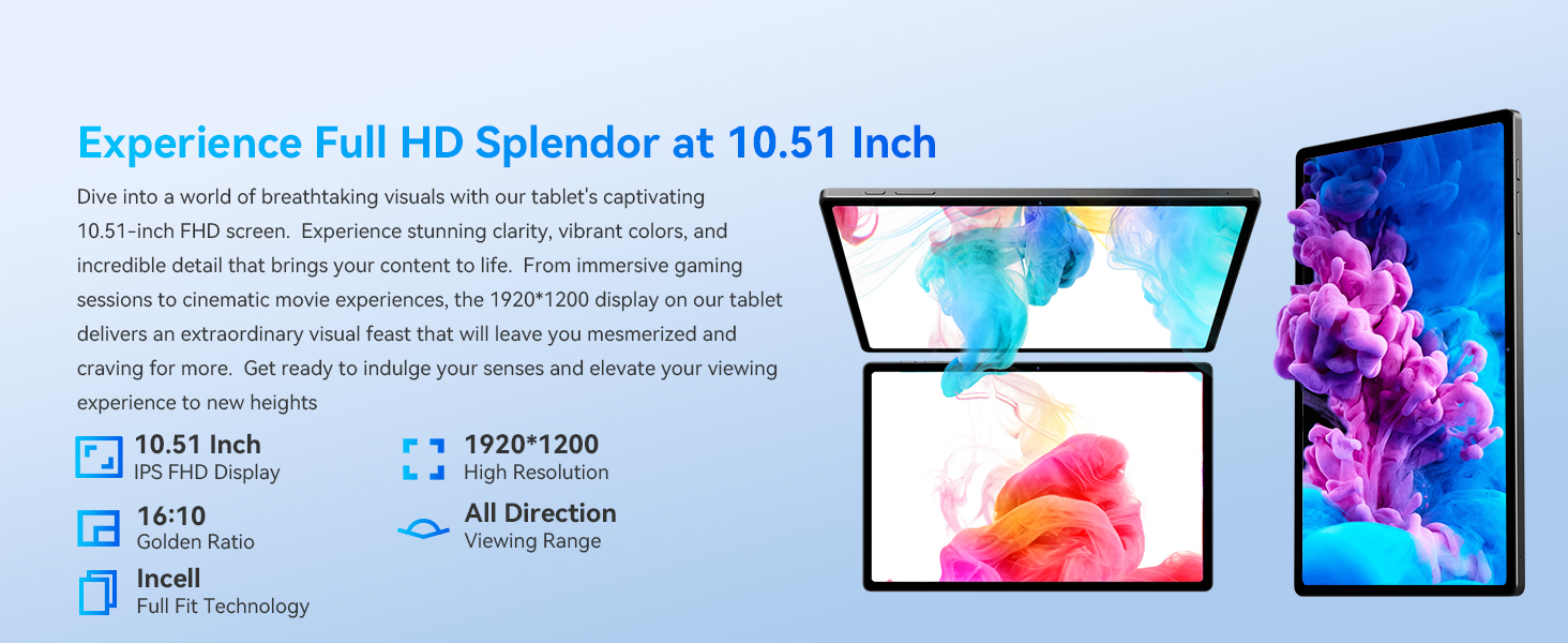 Amazon.com : Headwolf Android 14 Tablet, HPad5 Octa Core Helio G99 Gaming Tablet, 10.51" FHD ...