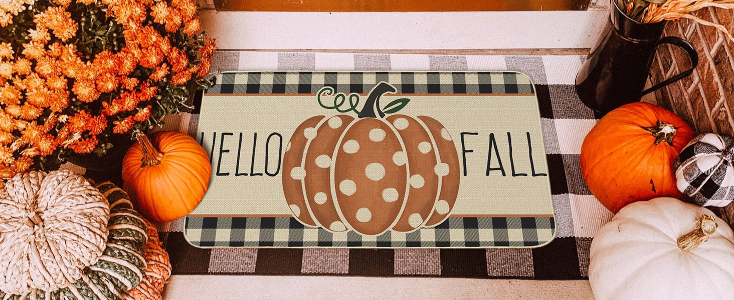 Amazon.com: CROWNED BEAUTY Fall Door Mat Pumpkins Doormat for Indoor Outdoor, Autumn Decor Rug ...