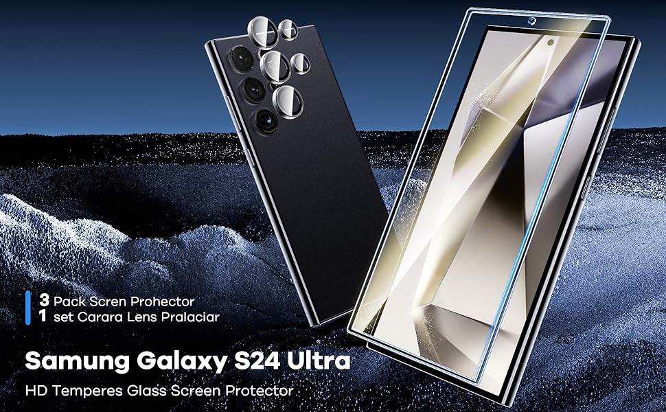 Amazon.com: AACL For Samsung Galaxy S24 Ultra Screen Protector Tempered Glass (3 pack ...