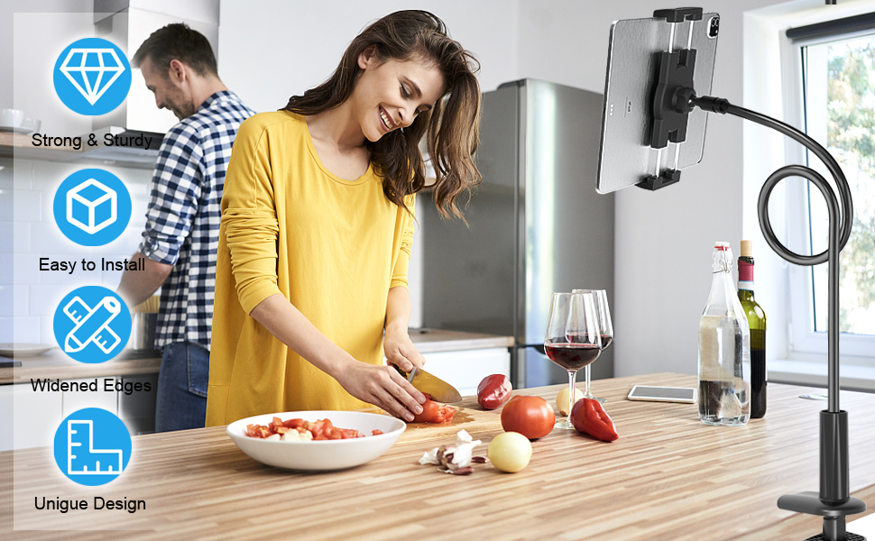 Schwanenhals Tablet Halterung Tisch, woleyi Flexible Lazy Lang Arm iPad Ständer für Bett ...