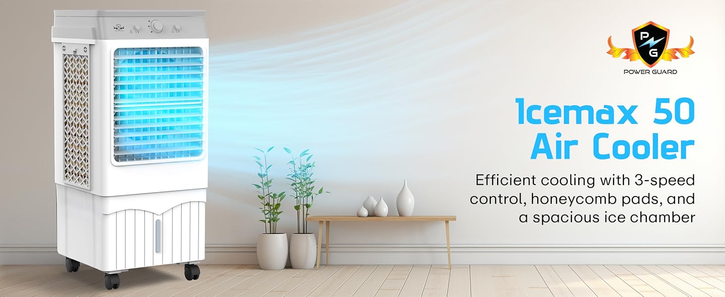 PG Power Guard Icemax 40L Air Cooler with High Speed Fan | Honey Comb Pad | Biggest Ice Chamber ...