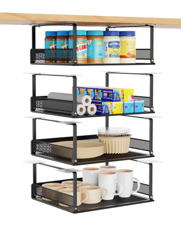 Amazon.com - iSPECLE Under Shelf Basket - 4 Pack Under Shelf Storage ...