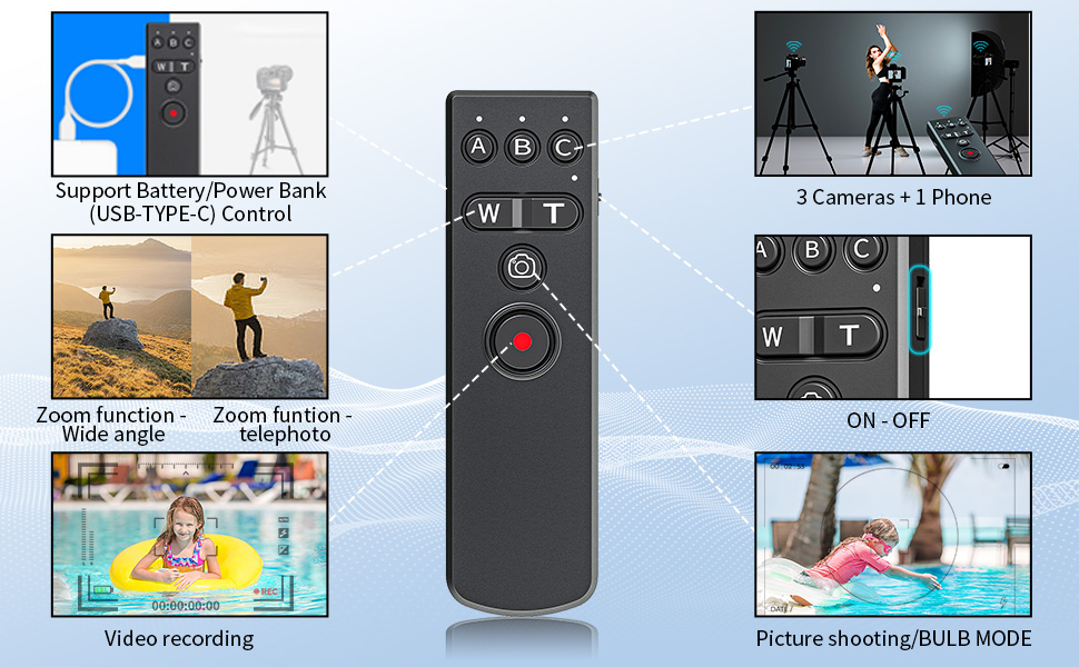 Amazon.com : Aodelan Wireless Camera Remote Control,4 in 1 Shutter Release for Canon Sony Nikon ...