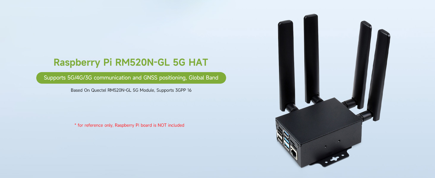 Amazon.com: Waveshare RM520N-GL 5G HAT with Case Compatible with Raspberry Pi, Quad Antennas LTE ...