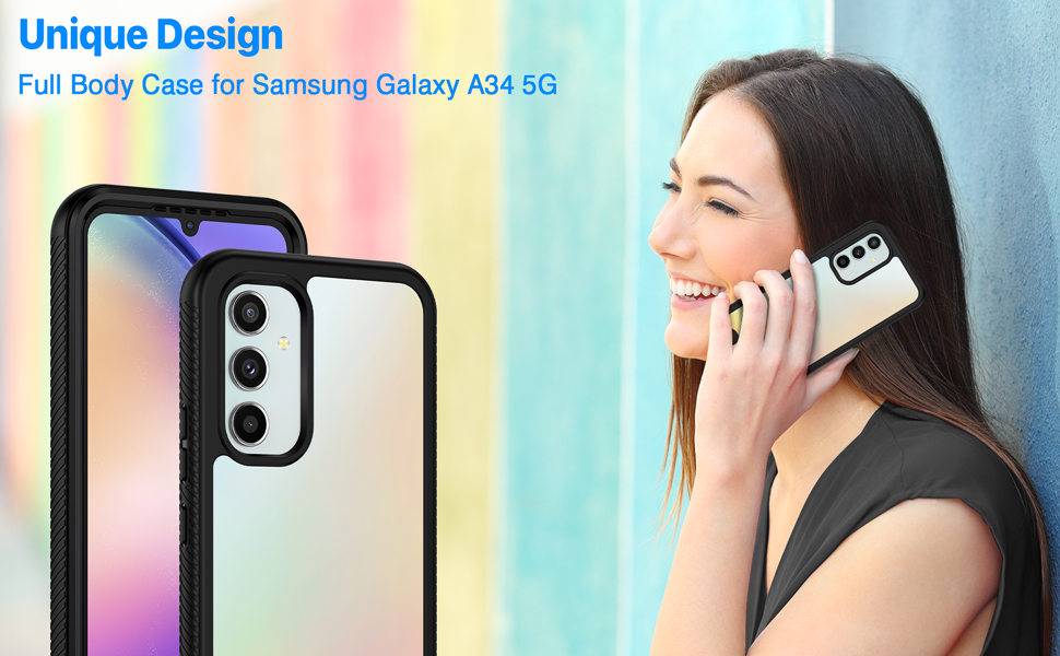 CENHUFO for Samsung A34 5G Case, Built-in Screen Protector 360 Full Body Protective Rugged ...