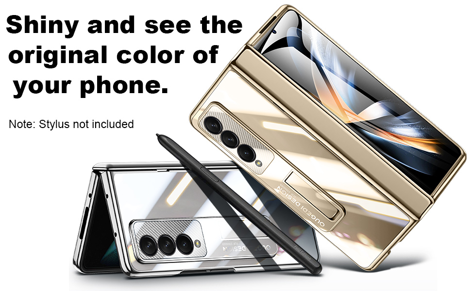 Amazon.com: For Samsung galaxy z-Fold-4 Case: Transparent Electroplating Protective Phone Case ...