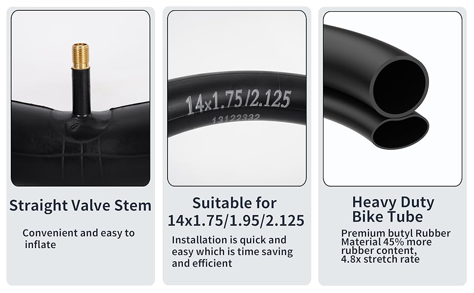 Amazon.com : WEIYINGSI 14 Inch Bike Tire, 14x1.95/54-254 Bike Tire and 14x1.75/2.125 Inner Tube ...