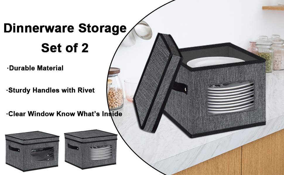 Amazon.com: China Storage Containers With Lid and Handles, Dinnerware ...