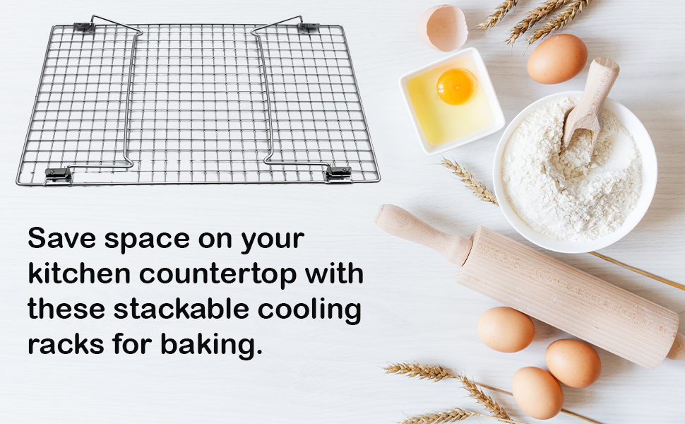 Amazon.com: Checkered Chef Stainless Steel Stackable Cooling Racks - 2 Pack Stacking Cooling ...