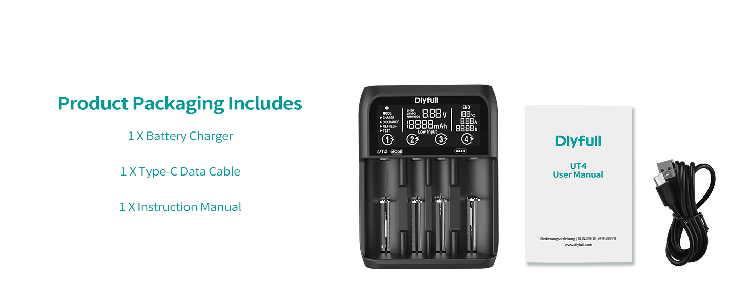 Amazon.com: Dlyfull 18650 Battery Charger, LCD Universal Battery Charger with Discharge, Refresh ...