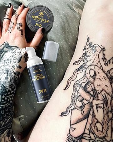 JVR Tattoo Aftercare Kit, JVR Tattoo Soap & Tattoo Balm, Tattoo Foam Soap Cleanser To Clean ...