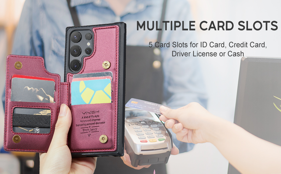 Amazon.com: Vinich for Samsung Galaxy S24 Ultra Wallet Case with Card Holder, RFID Blocking ...