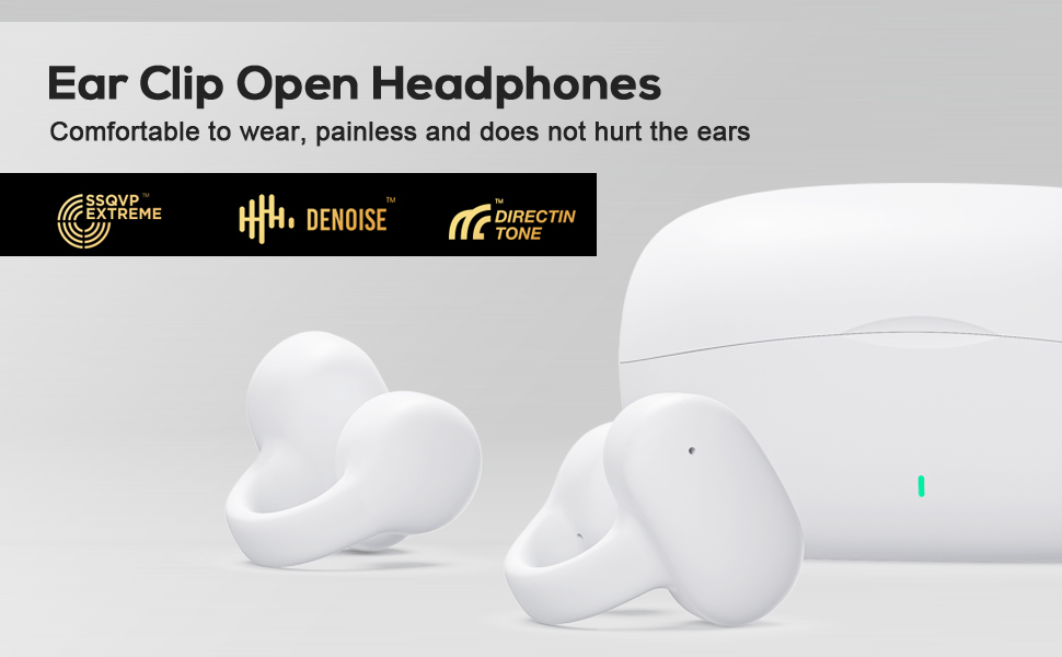 Amazon.com: Ear-Clip Bone Conduction Headphones Bluetooth 5.3 Open Ear ...