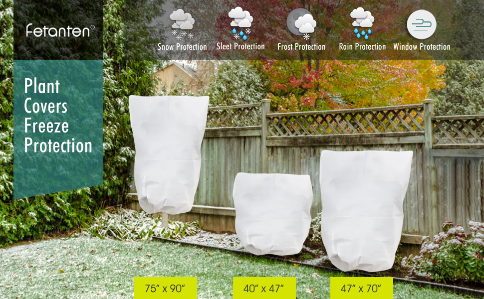 Amazon.com : Fetanten Plant Covers Freeze Protection, 75''×90'' 2.1oz ...