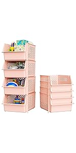 Amazon.com - Skywin Plastic Stackable Storage Bins for Pantry ...