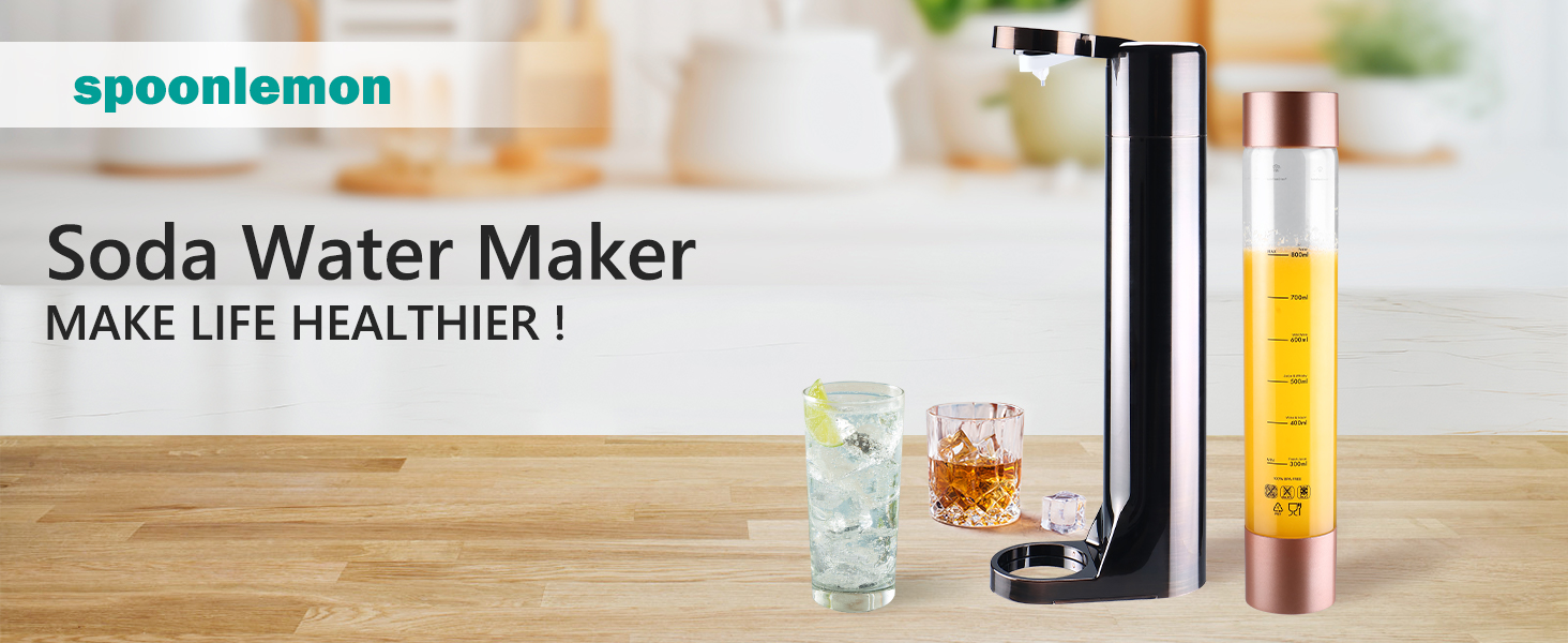 Amazon.com: spoonlemon Soda Maker, Sparkling Water Maker with 800ml BPA Free Bottle, Soda ...