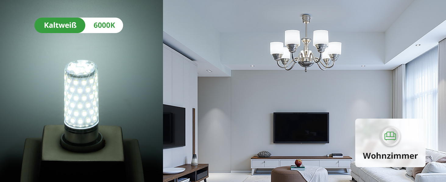 HOMEOW E27 LED Kaltweiss 6000K, Extra Hell 16W 1600LM Glühbirne, Ersetzt 150W Leuchtmittel ...