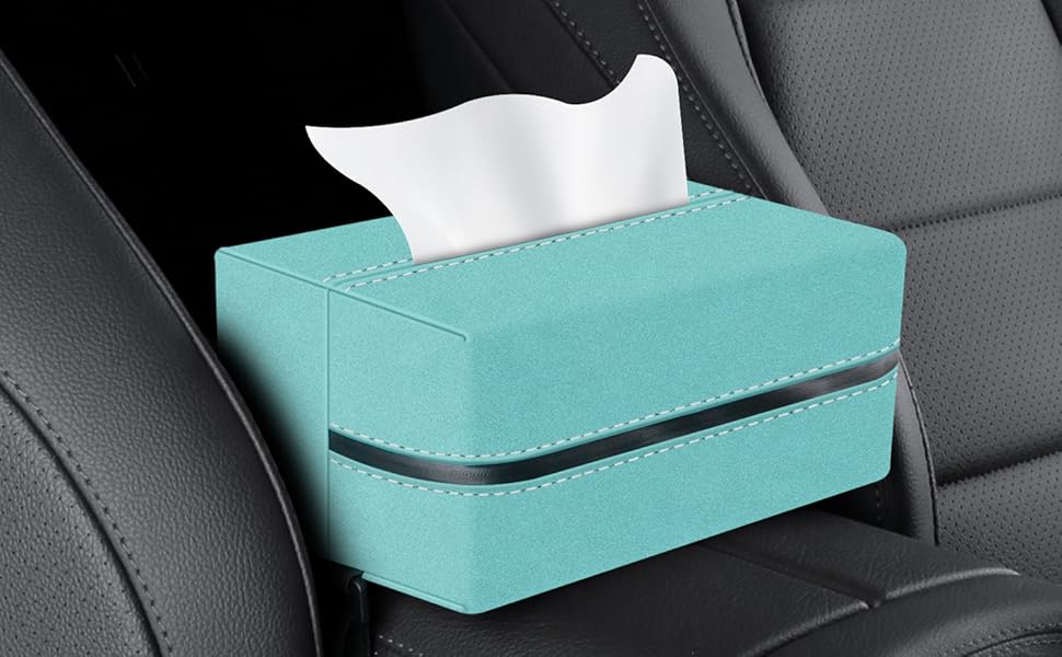 Amazon.com: JEYODA Car Tissue Holder for 120 Standard Tissue Vehicle Seat Extra Large Suede ...