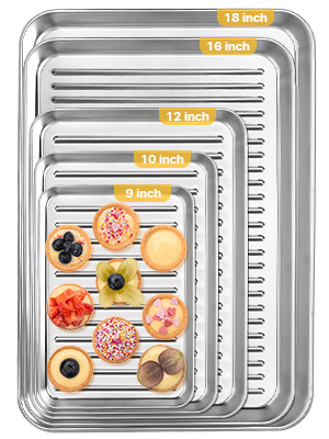 Zacfton Cookie Sheets Set of 2, Baking Sheet Stainless Steel Baking ...