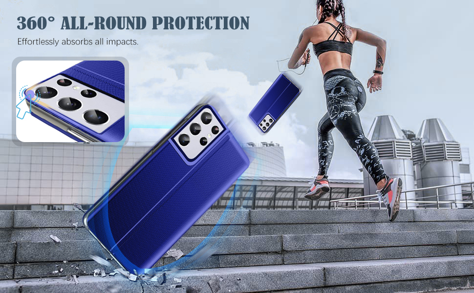 Amazon.com: Qissy for Samsung Galaxy S21 Ultra 5G Case Clear View Window Slim for Samsung S21 ...