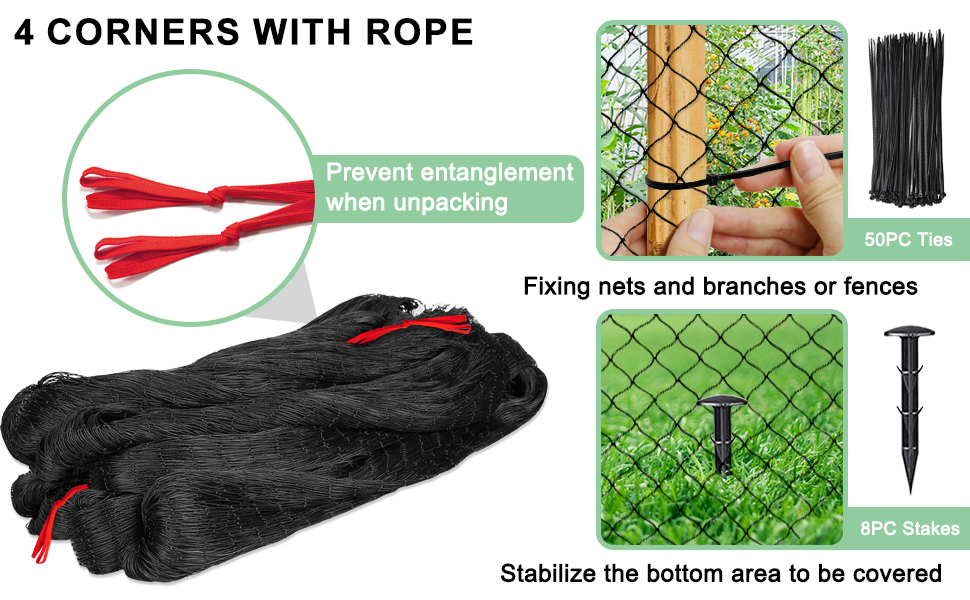 Amazon.com: BSTPCOO Bird Net 25'x50' Bird Netting for Chicken Coop Roof, Nylon 3/4" Mesh Poultry ...