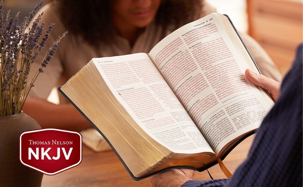 NKJV, Foundation Study Bible, Large Print, Leathersoft, Brown, Red Letter, Comfort Print: Holy ...