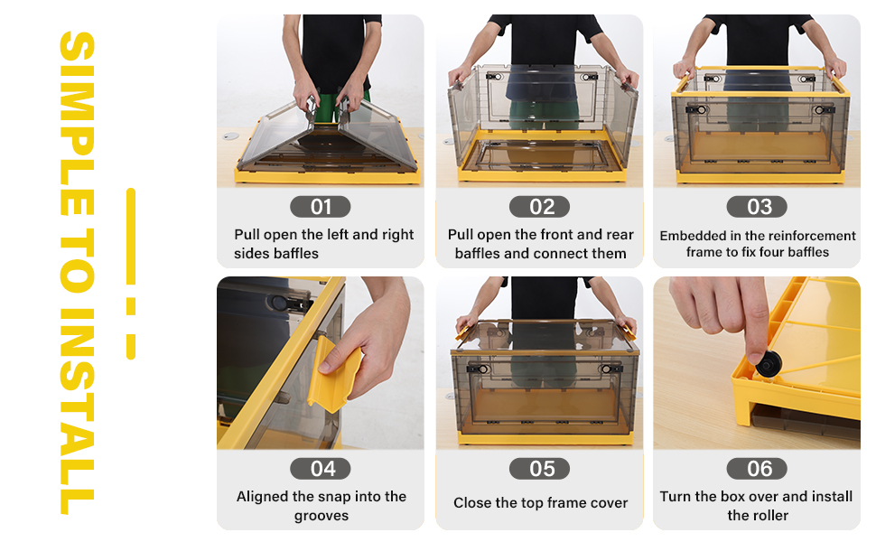 BTGGG Collapsible Storage Box Large 42L Stackable Clear Plastic ...