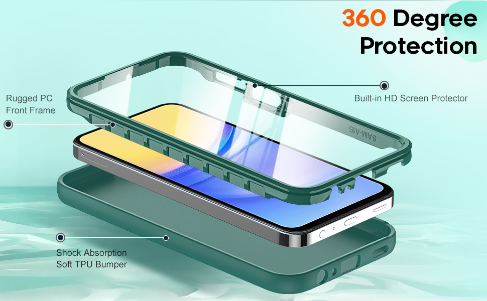 LeYi Funda para Samsung Galaxy A15/A 15 4G/5G, Carcasa con Protector de Pantalla Integrado, 360 ...