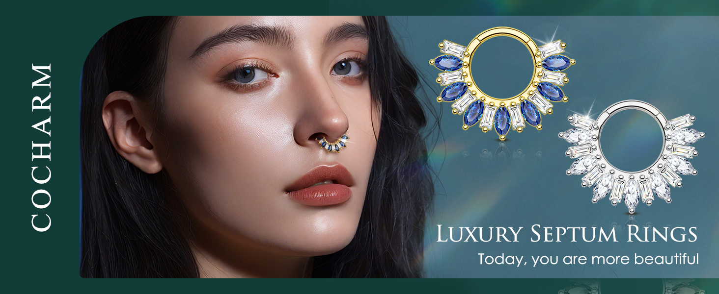 Amazon.com: COCHARM 16 Gauge Septum Rings Silver Flower Septum Jewelry Dainty Helix Daith ...