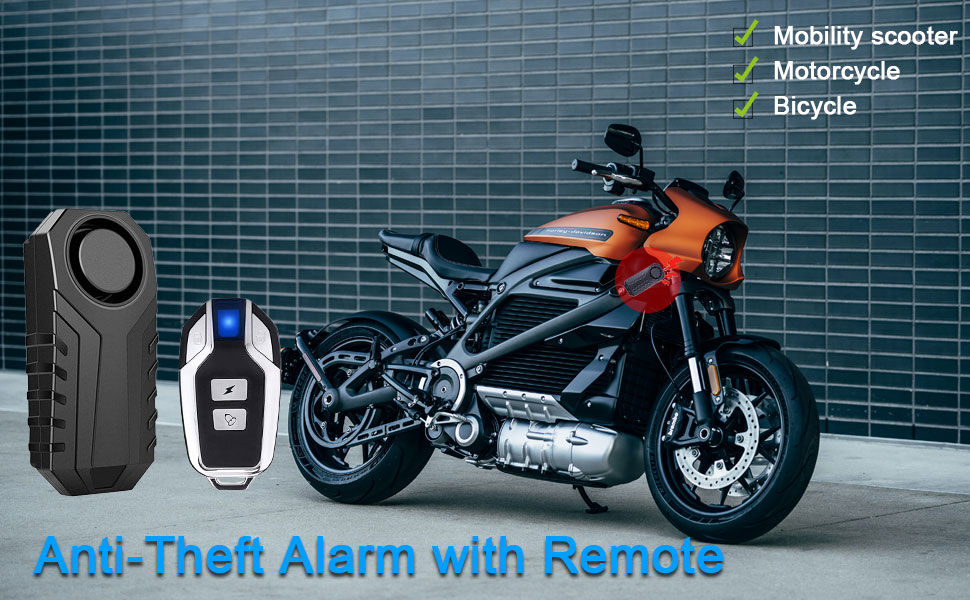 Vibration Sensing Bike Alarm with Remote, Wireless Bike Anti-Theft Bicycle Motorcycle Alarm ...