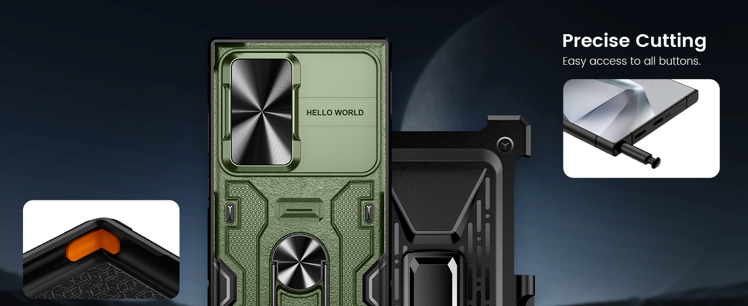 Amazon.com: VEGO Case for Galaxy S24 Ultra Case with Stand, Slide Camera Cover & Magnetic Ring ...