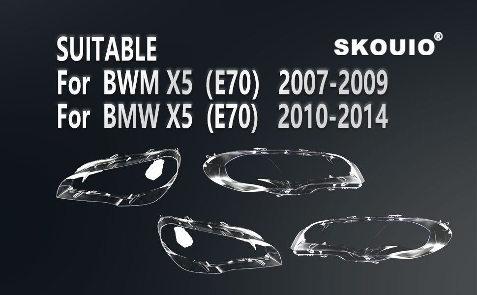 Amazon.com: SKOUIO Driver Left Side Clear Car Front Headlight Lens Cover Headlamp PC Shell ...