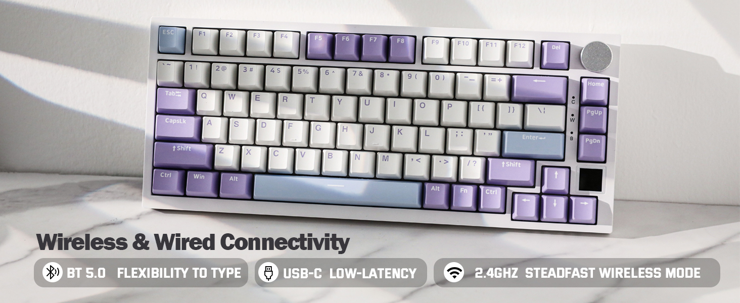 EPOMAKER Ajazz AK820 Pro 75% Gasket-Mounted Mechanical Keyboard with TFT Screen, 3 Modes ...