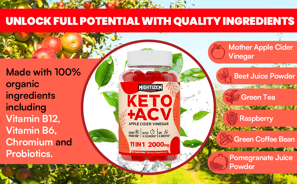 Amazon.com: Apple Cider Vinegar Gummies, Max Strength Keto Acv Gummies with Green Tea ...