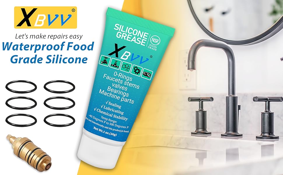 XBVV Silicone Lubricating Grease for Plumber Faucet O Ring Valve Rubber Washers Slicon Lubricant ...