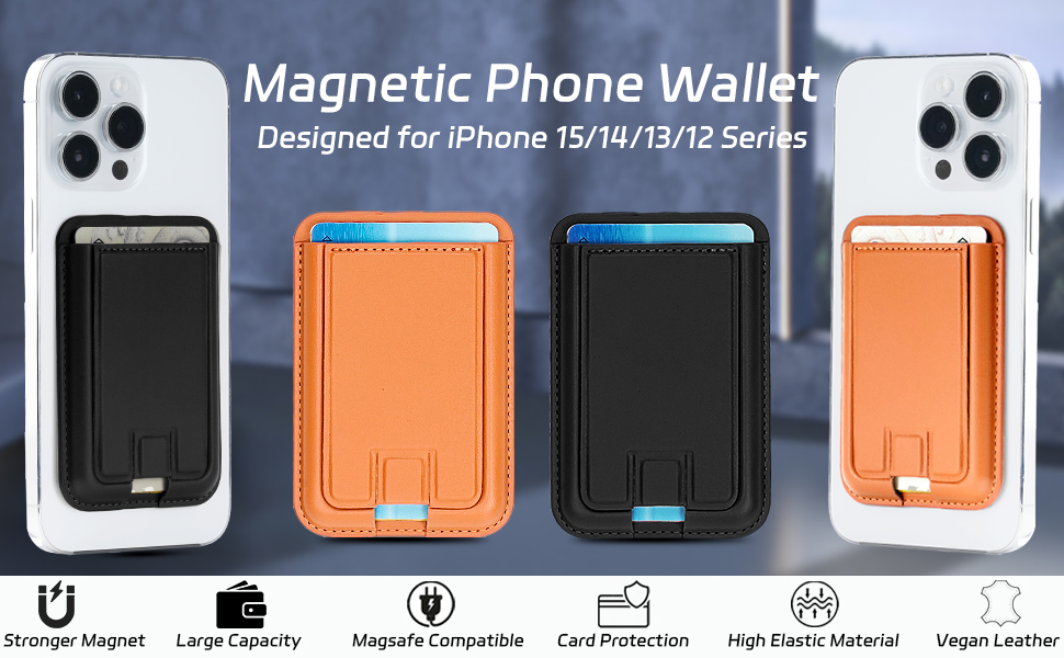 Amazon.com: iacgnefeix Magnetic Card Wallet Holder with MagSafe, for MagSafe Wallet, Magnetic ...