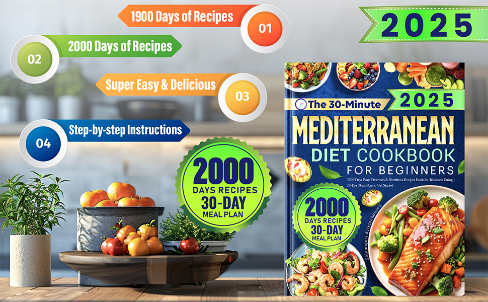The 30 Minute Mediterranean Diet Cookbook For Beginners 2000 Days Easy