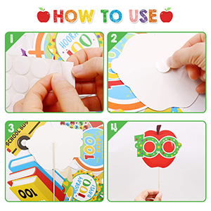 Amazon.com: 100th Day of School Photo Props Happy 100 Days of ...