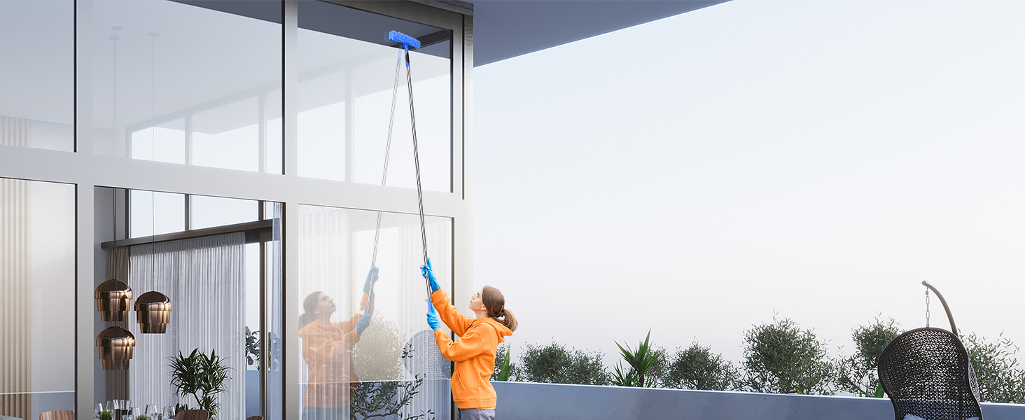 Amazon.com: Mytium Window Cleaning Squeegee Kit,2 in 1 Window Squeegee with 5ft/60inch Extension ...