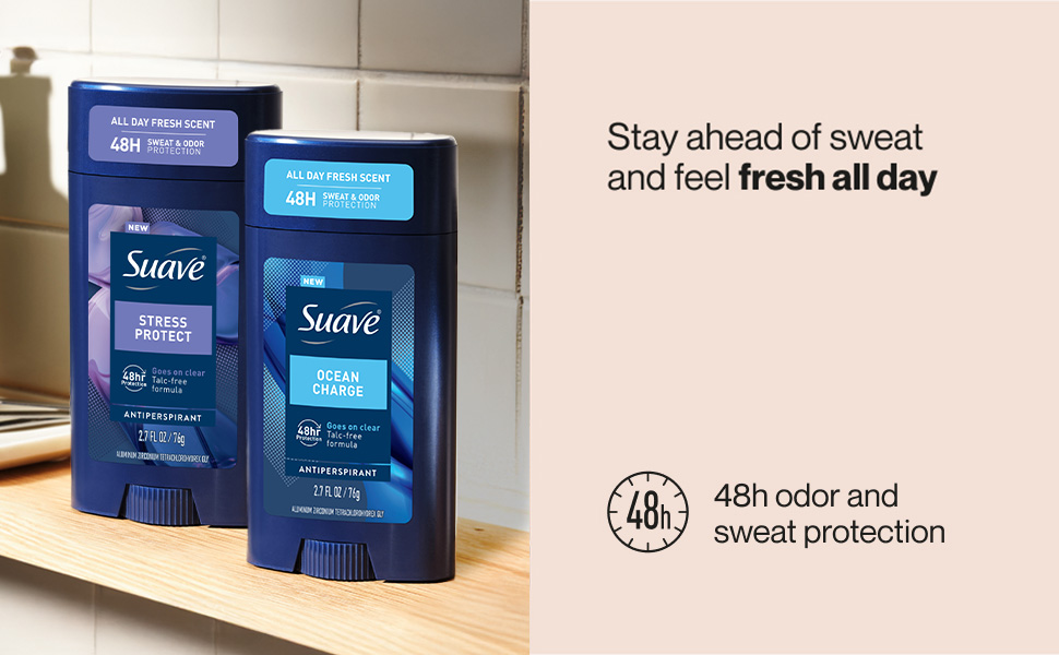 Amazon.com : Suave Antiperspirant Deodorant for Men Variety 4-Pack – Ocean Charge, Marine ...