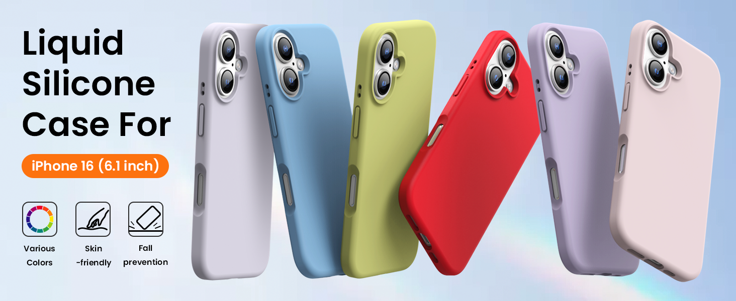 Amazon.com: OuXul Designed for iPhone 16 Case,Shockproof Liquid Silicone Protective Phone Case ...
