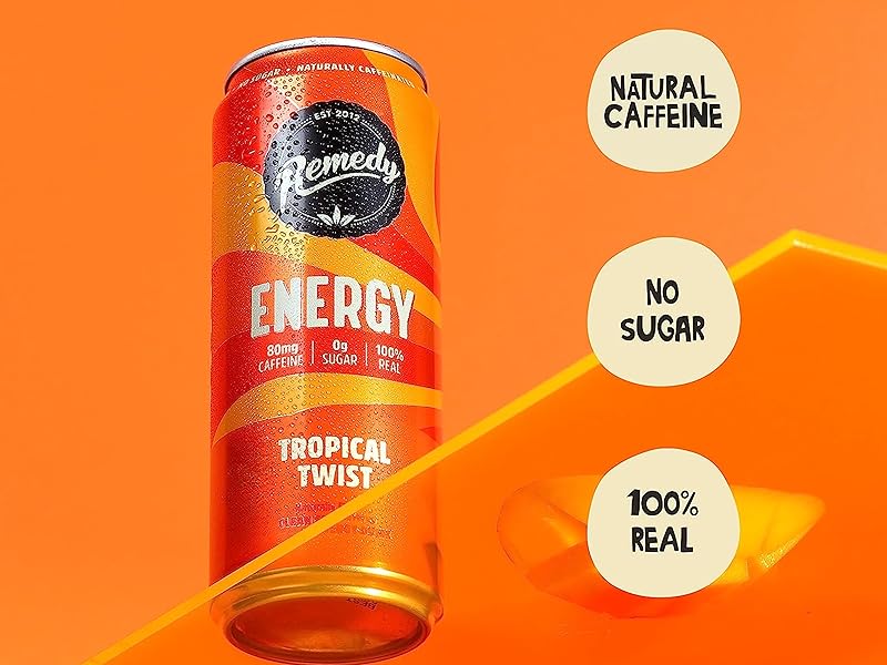 Remedy Natural Energy Drink - Tropical Twist - Natural Caffeine - Sugar Free & Low Calorie ...
