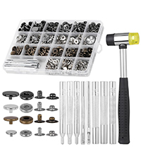 Amazon.com: TLKKUE 120 Sets Leather Snap Fasteners Kit, 3 Sizes Metal ...