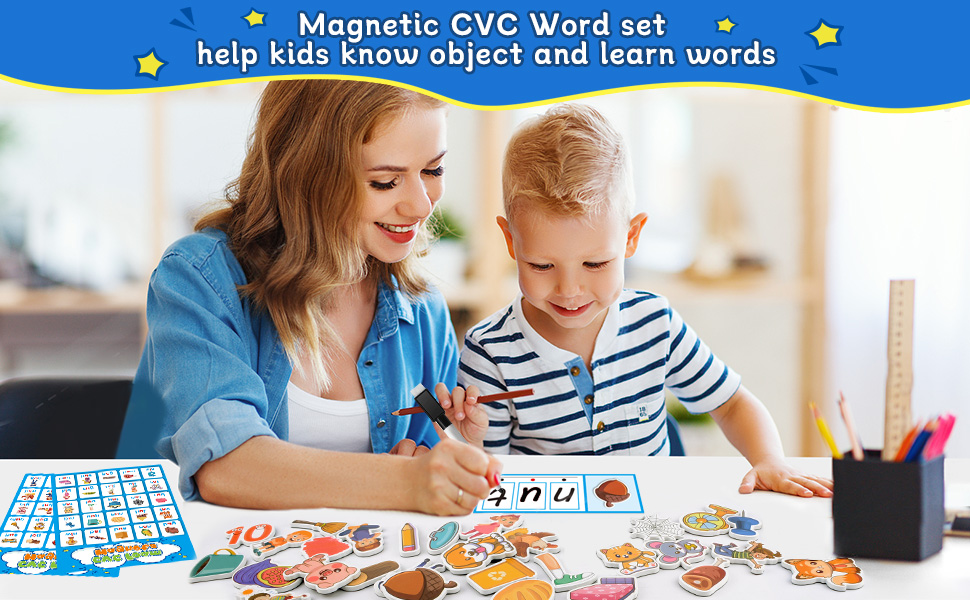 Amazon.com: CVC Word Games, 50 Fridge Magnets for Kids, Speech Therapy Toys Magnetic Foam CVC ...