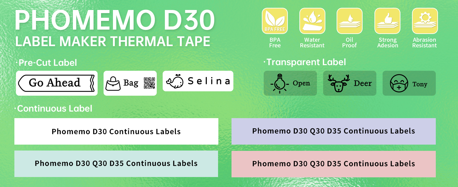 Amazon.com : Phomemo D30 Labels, 3 Roll Thermal Labels for D30 Printer ...