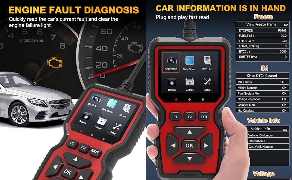 Amazon.com: V519 Scanner for Car Obd2 Multi-Functional Vehicle Fault ...