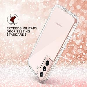 Amazon.com: KIOMY Clear Shockproof Case for Samsung Galaxy S22 with 2 Packs Tempered Glass ...